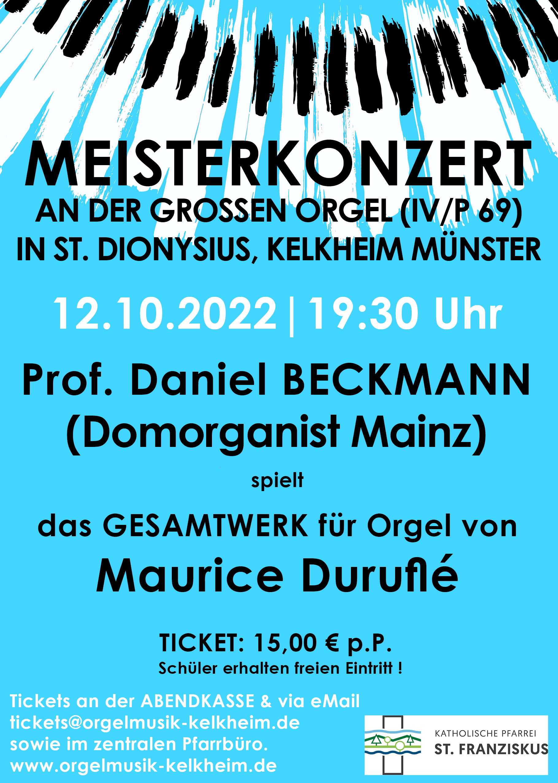 12.10.22 19:30 Uhr - MEISTERKONZERT mit Prof. Daniel BECKMANN ...